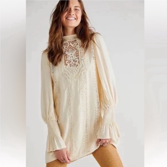 Free People | Dresses | Nwt Free People One Vienna Crotchet Lace Mini ...